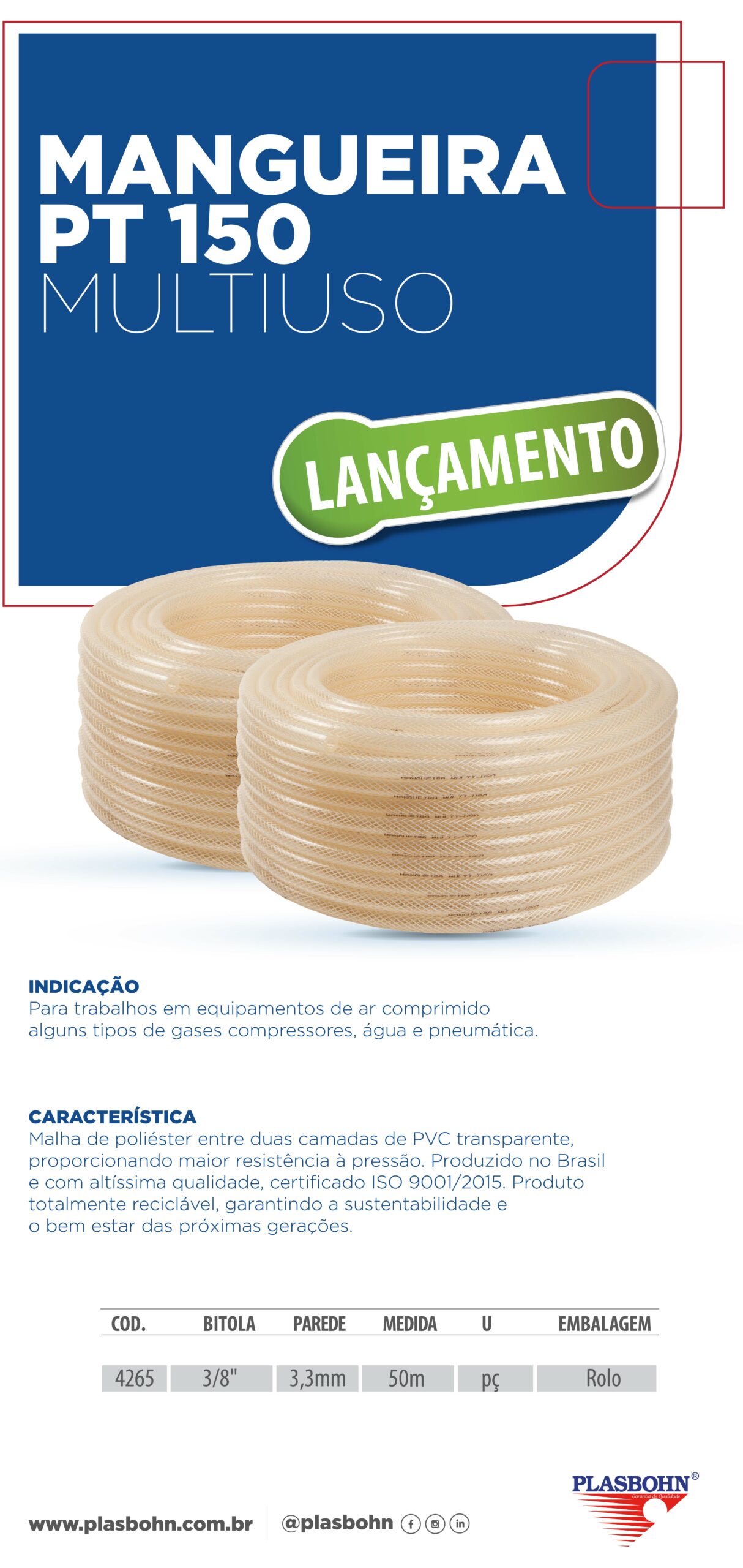 Mangueira Multiuso 3/8" - 3,3mm - Plasbohn – Plasbohn