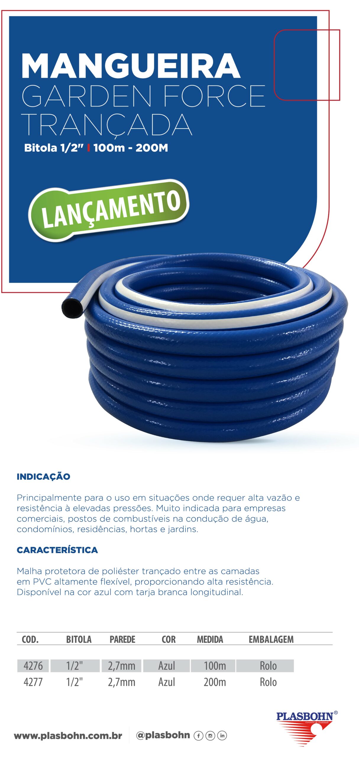 Lançamento Mangueira Garden Force Trançada - Plasbohn – Plasbohn