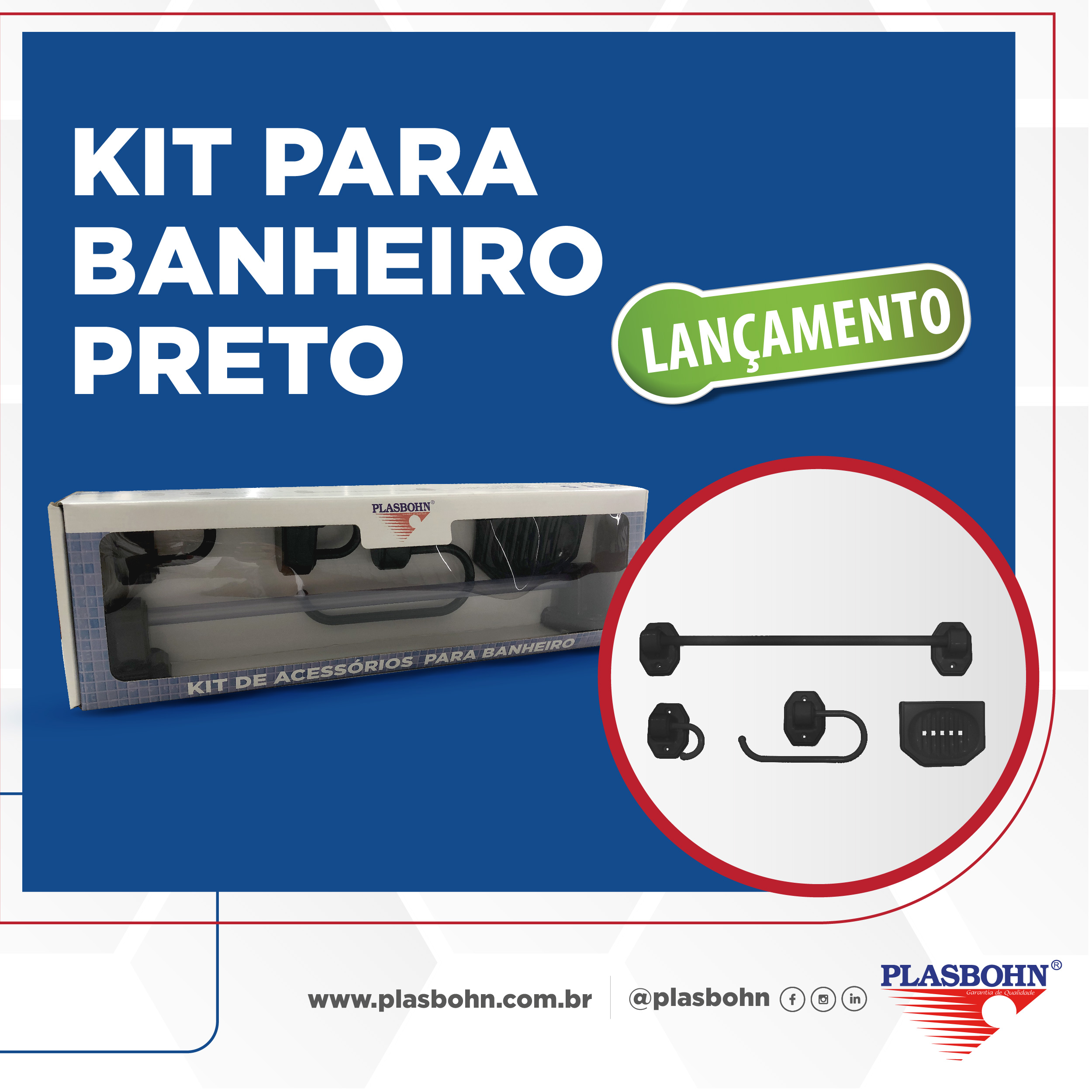 LANÇAMENTO: KIT BANHEIRO PRETO PLASBOHN – Plasbohn