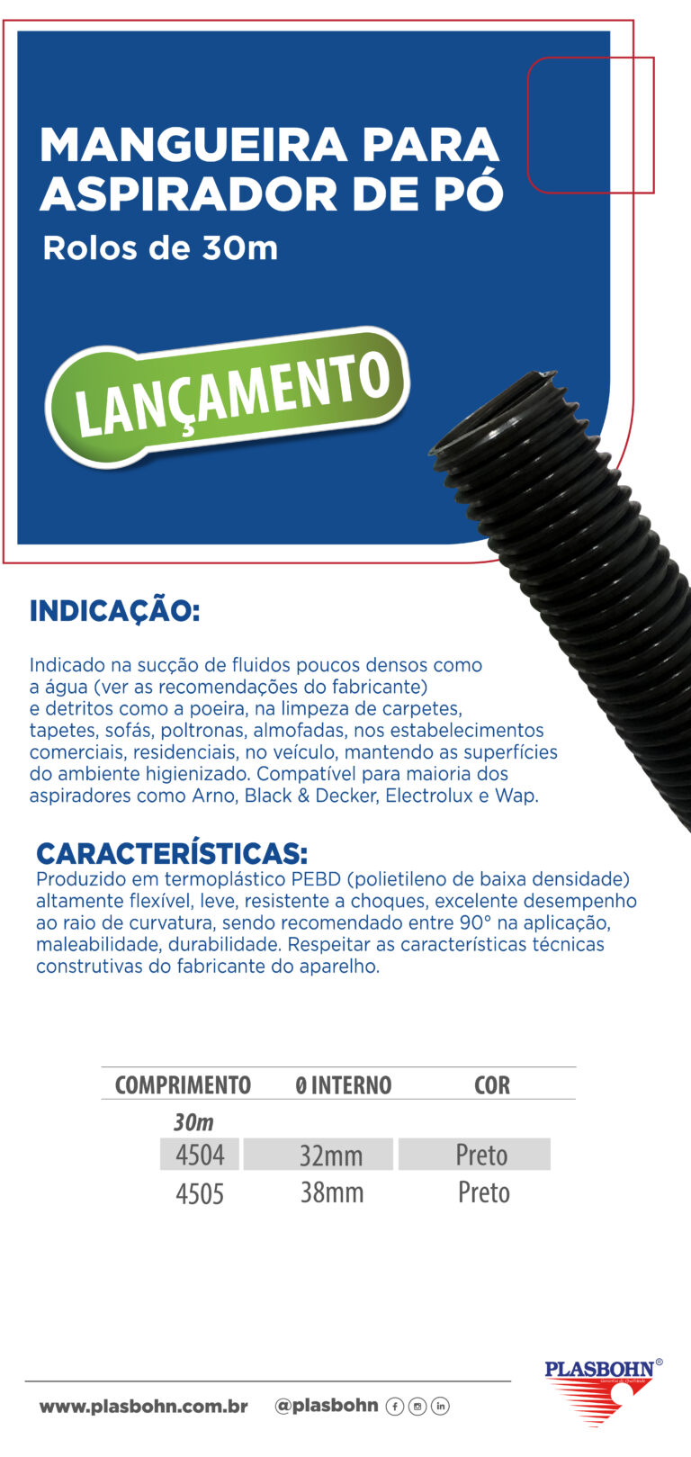 Lançamento Mangueira para Aspirador de pó - Plasbohn – Plasbohn
