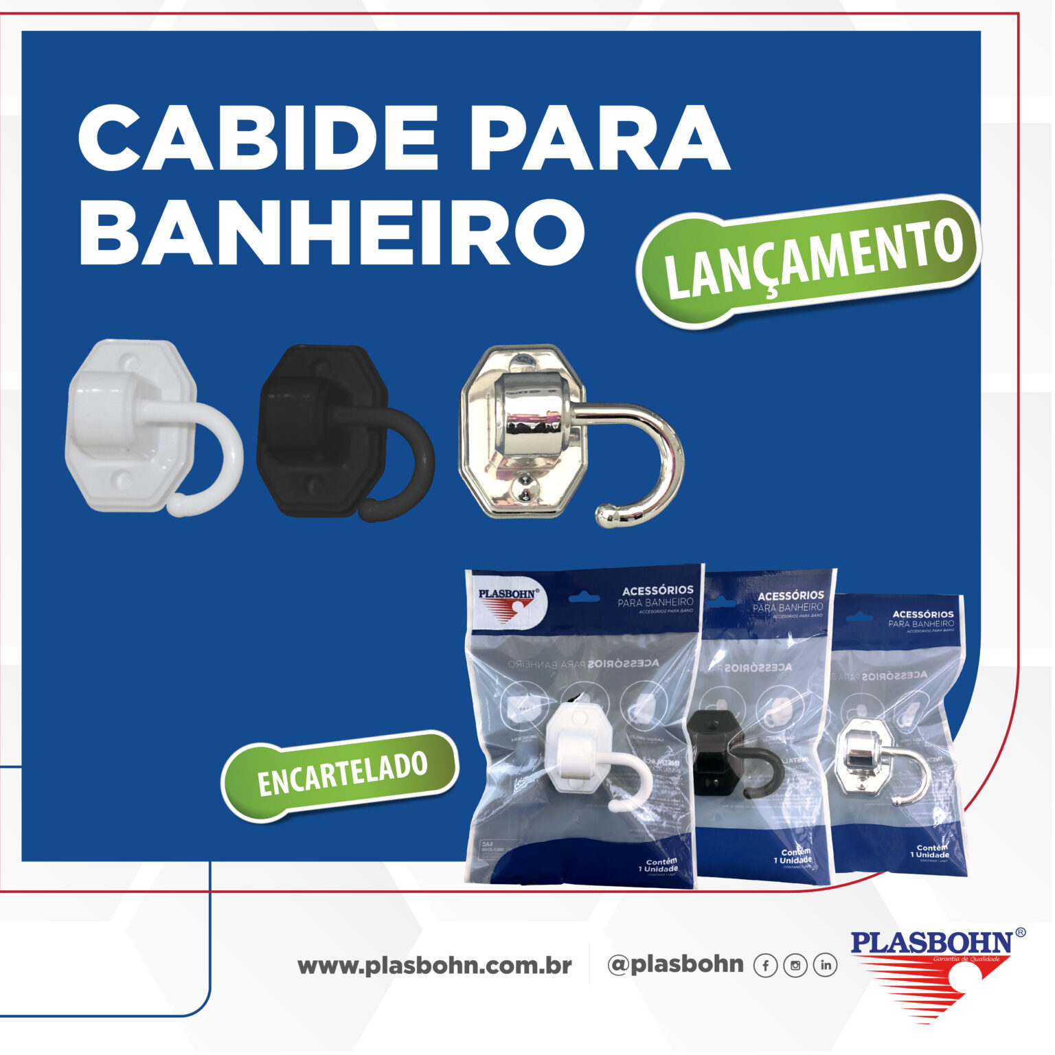 Lançamento: Cabide para Banheiro - Plasbohn – Plasbohn